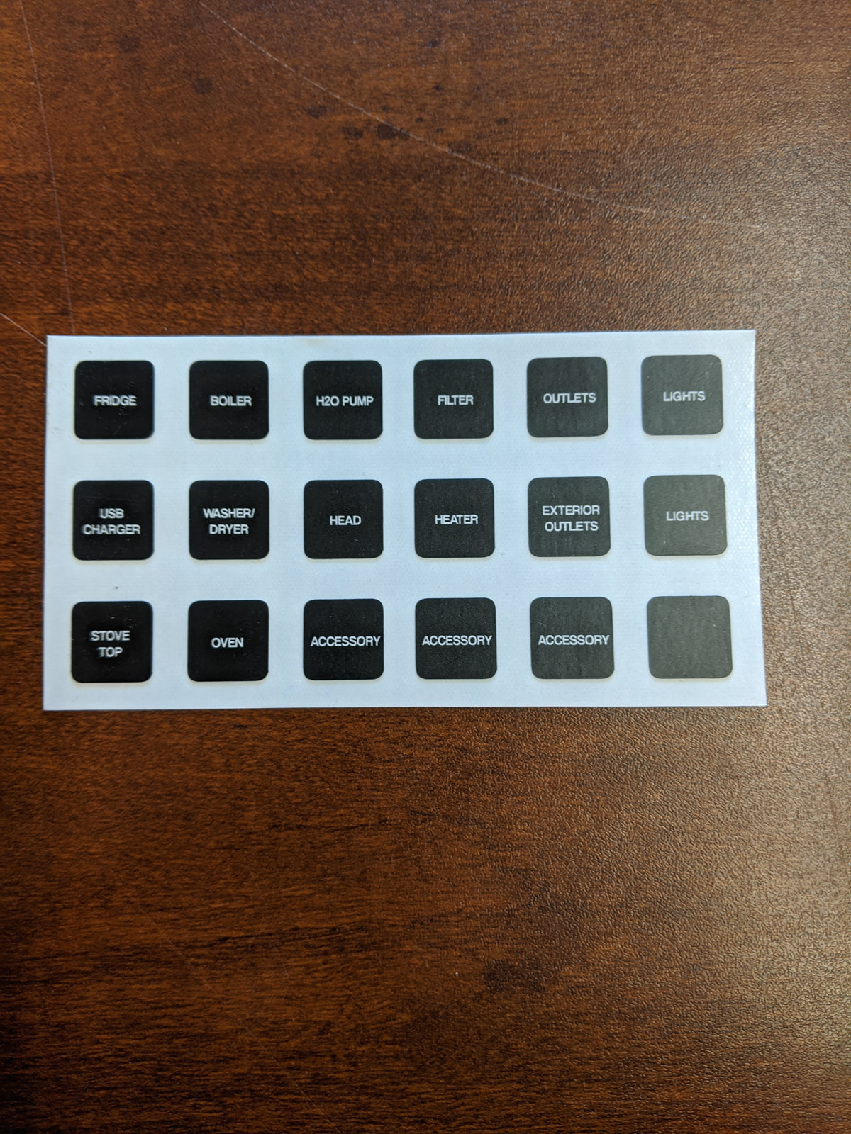 BLACK Electric Panel, Instrument Panel Decal Sticker Labels Sheet Ligh ...